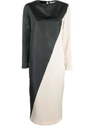 Roberto Cavalli Diagonal-stripe Satin-finish Midi Dress