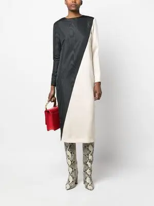 Roberto Cavalli Diagonal-stripe Satin-finish Midi Dress