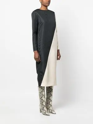 Roberto Cavalli Diagonal-stripe Satin-finish Midi Dress