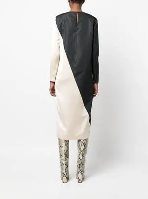 Roberto Cavalli Diagonal-stripe Satin-finish Midi Dress