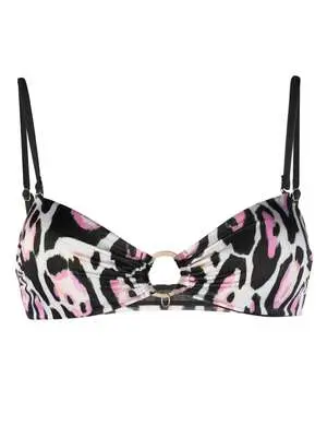 Roberto Cavalli Jaguar-print Bikini Top