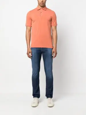 Fedeli Jersey Short-sleeved Polo Top - Orange