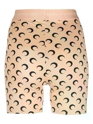 MARINE SERRE Moon-print Cycling Shorts - Neutrals