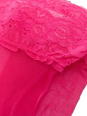 Versace Thigh-high Stockings With Floral Lace Detail