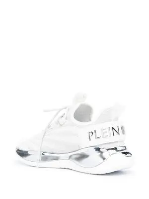 PLEIN SPORT Metallic-logo Sneakers - White