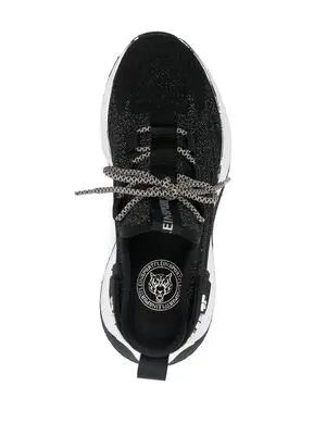 PLEIN SPORT Metallic-logo Sneakers - Black