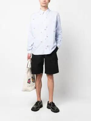 Kenzo Logo-patch Cargo Shorts - Black
