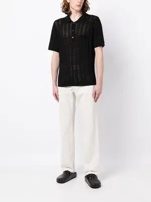CORRIDOR Openwork-knit Polo Shirt