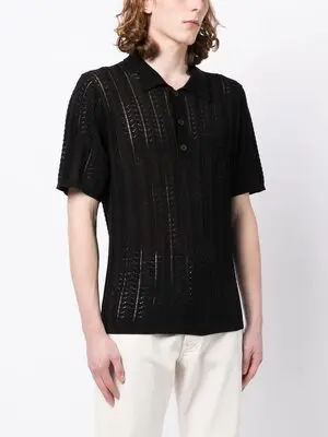 CORRIDOR Openwork-knit Polo Shirt