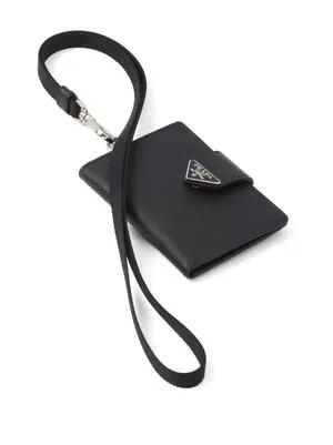 Prada Saffiano And Leather Card Holder - Black