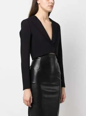 GENNY Cropped Peak-lapel Blazer
