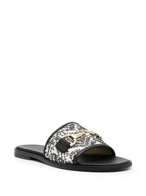 DOUCAL'S Embroidered Leather Slides