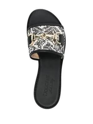 DOUCAL'S Embroidered Leather Slides