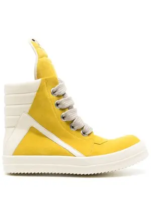 Rick Owens Geobasket Hi-top Leather Sneakers