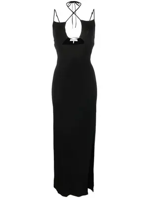 FRAME Cut-out Halterneck Dress - Black