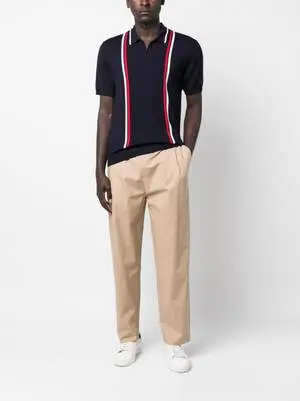 LANEUS Stretch-cotton Tapered Trousers