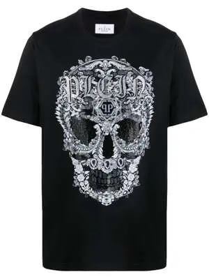 Philipp Plein Baroque Skull Cotton T-shirt - Black