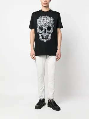 Philipp Plein Baroque Skull Cotton T-shirt - Black