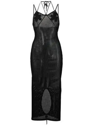 ANDREĀDAMO Fishnet Knit Midi Dress
