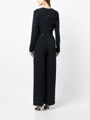 Talbot Runhof Sequin-embellished Draped Jumpsuit