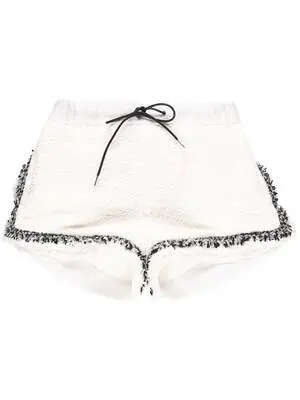 Sacai Sacai High-Waisted Tweed Shorts Off White