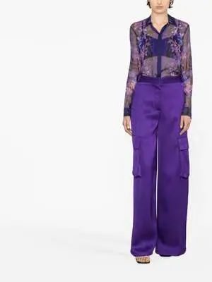 Versace Wide-leg Cargo Trousers - Purple