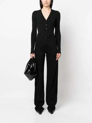 ANDREĀDAMO Long-sleeve Ribbed-knit Bodysuit