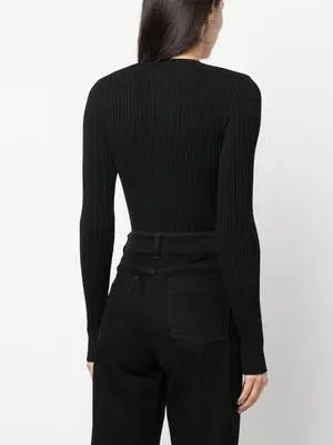 ANDREĀDAMO Long-sleeve Ribbed-knit Bodysuit