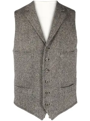 Polo Ralph Lauren Herringbone Waistcoat - Black