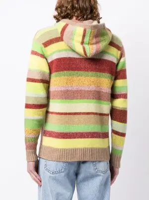 THE ELDER STATESMAN Multi-stripe Zip-up Hoodie