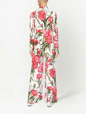 Dolce & Gabbana Floral-print Double-breasted Blazer - White