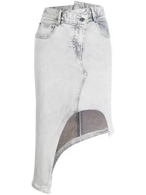 JNBY Asymmetric Denim Skirt - Grey