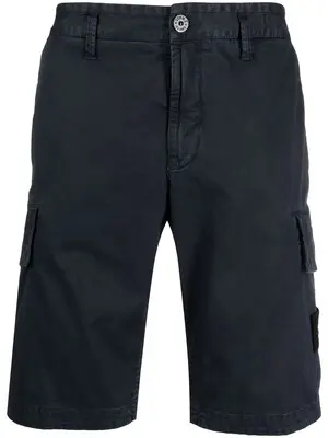 Stone Island Compass-motif Cargo Shorts - Blue