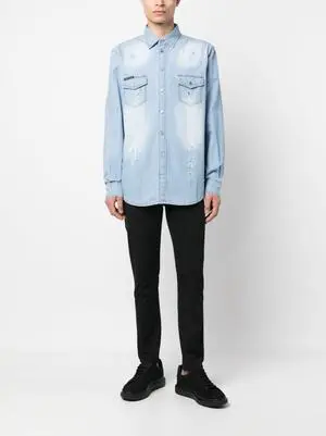 Philipp Plein Denim Long Sleeves Shirt