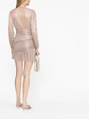 Maje Metallic Threading Pleated Minidress