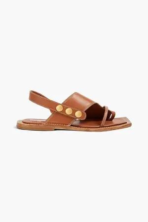 Zimmermann Studded Leather Slingback Sandals - Tan