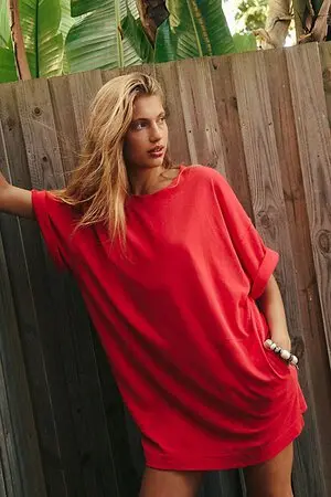 Free People Essential Extreme Tee Mini Dress Atlas Red