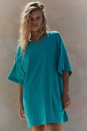 Free People Essential Extreme Tee Mini Dress Ceramic