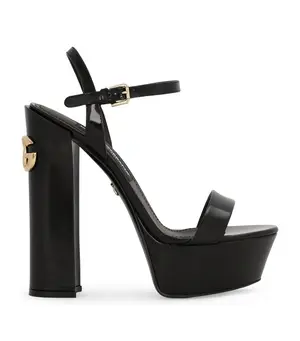 Dolce & Gabbana Leather Platform Sandals 105