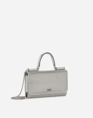 Dolce & Gabbana Satin Phone Bag With Rhinestones