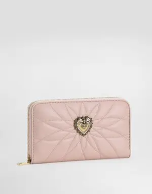 Dolce & Gabbana Zip-around Devotion Wallet In Nappa Leather