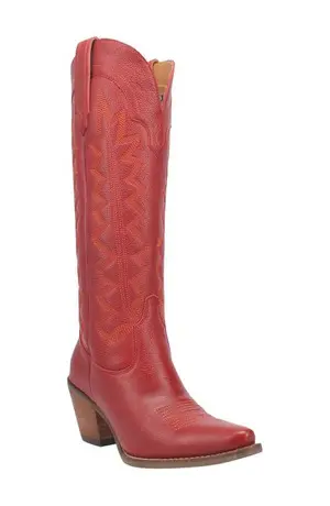 DINGO Knee High Western Boot - Red