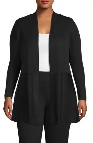 Anne Klein Seamed Open Front Cardigan