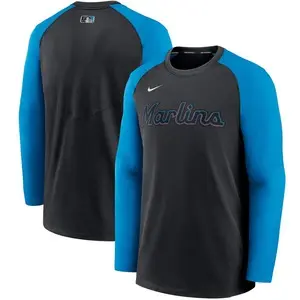 Nike Blue Miami Marlins Authentic Collection Pregame Performance Raglan Pullover Sweatshirt