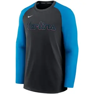 Nike Blue Miami Marlins Authentic Collection Pregame Performance Raglan Pullover Sweatshirt
