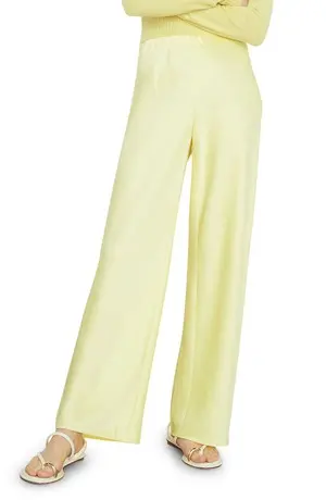 Vince Satin Bias Cut Wide Leg Trousers Melon Dew