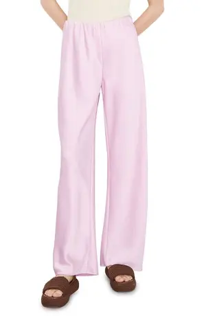 Vince Satin Bias Cut Wide Leg Trousers Petal Nectar