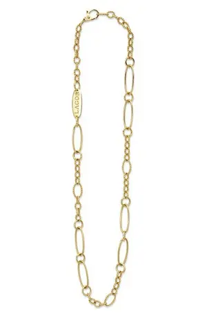 Lagos Signature Caviar Link Necklace - Gold