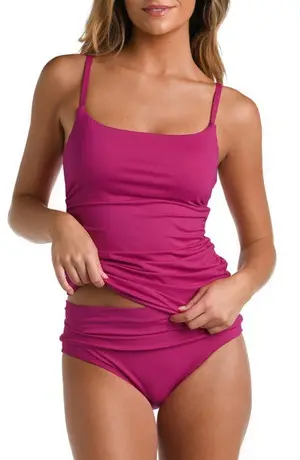 La Blanca La Blanca Island Goddess Tankini Swim Top Magenta