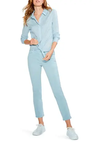 NIC+ZOE Crinkle Button-up Cotton Shirt